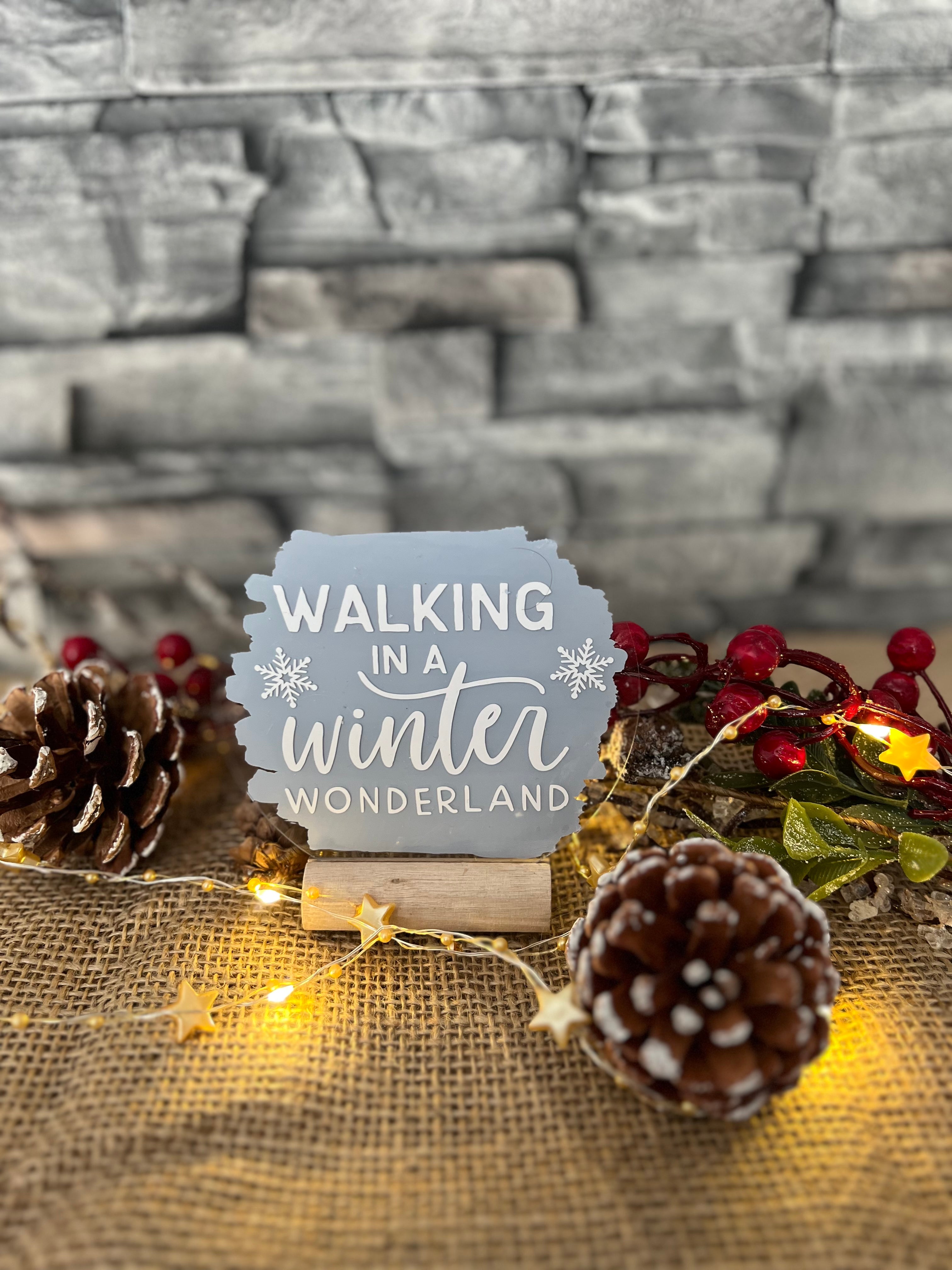 Walking in a Winter Wonderland Christmas plaque – Rose and Bumble